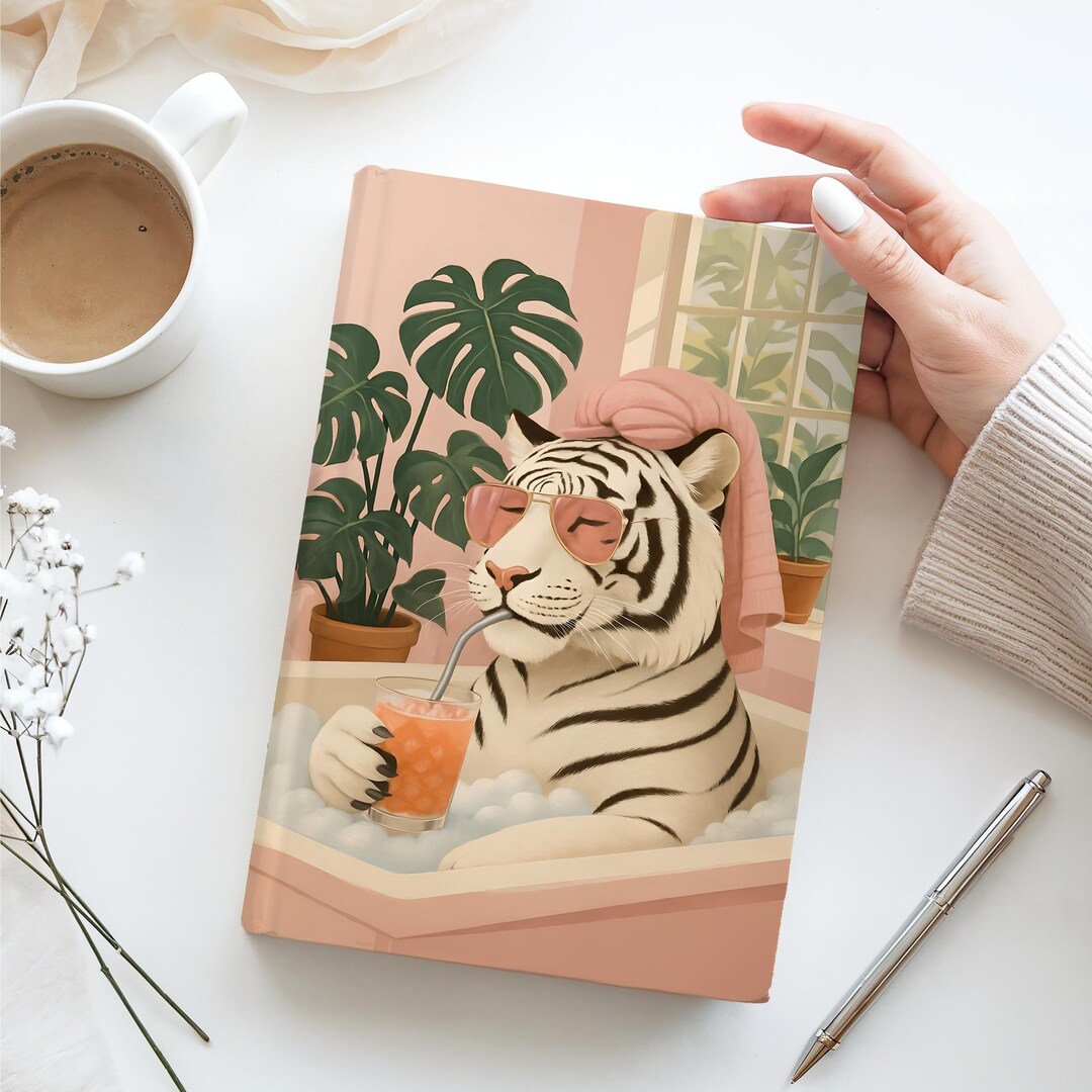 White Tiger Journal Self Care Notebook Big Cat Lover Gift - Etsy