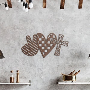 Modern Christian Metal Art Sign, Bible Home Decor Gift for New Home ...