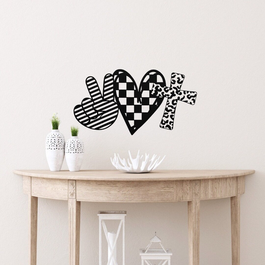 Modern Christian Metal Art Sign, Bible Home Decor Gift for New Home ...