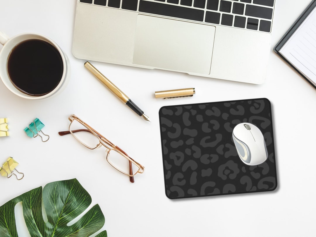 Leopard Print Mouse Pad Animal Print Desk Supplies Grey Leopard Mouse ...
