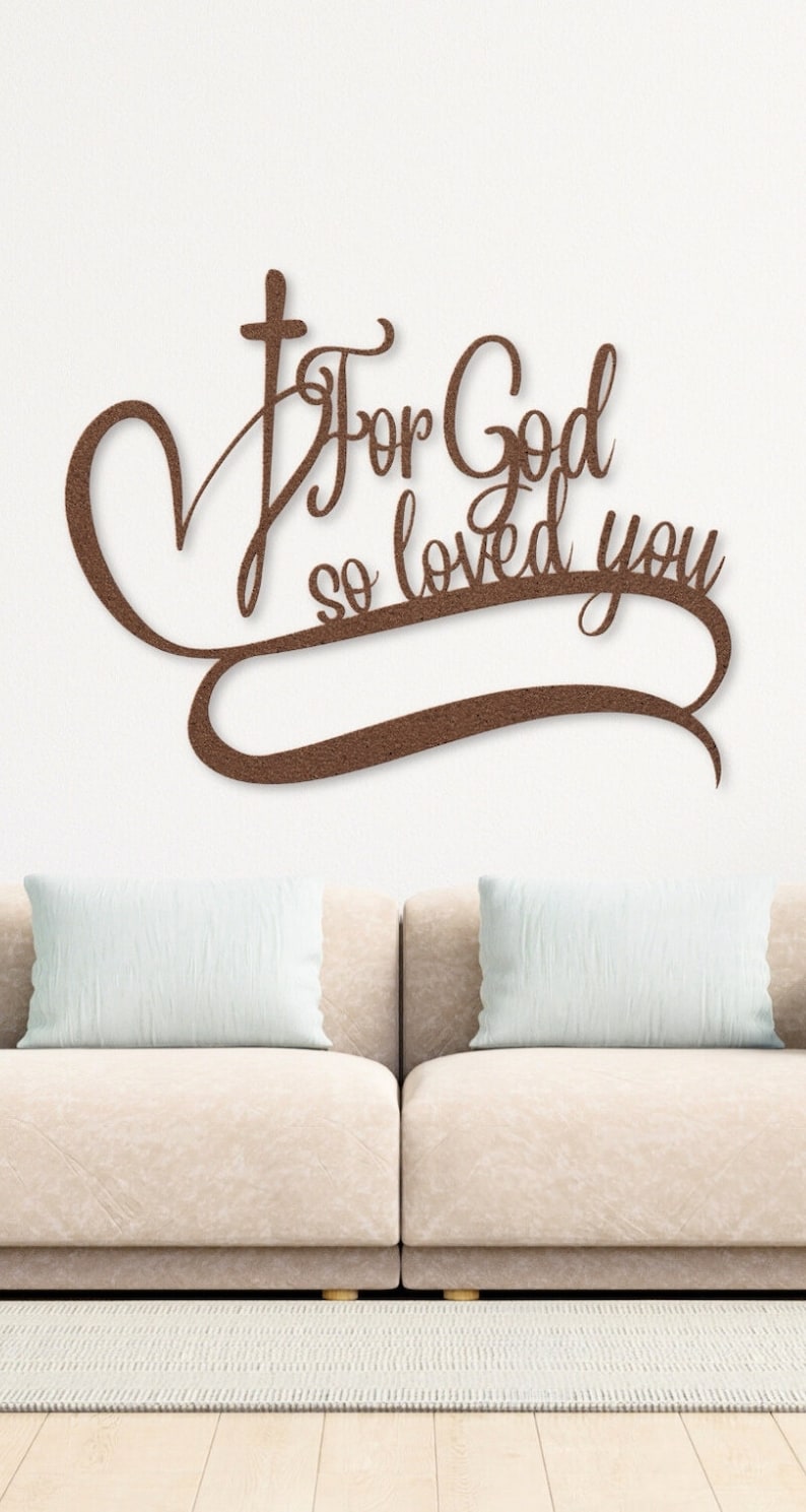 Christian Wall Decor Scripture for God so Loved You Bible Verse Sign ...