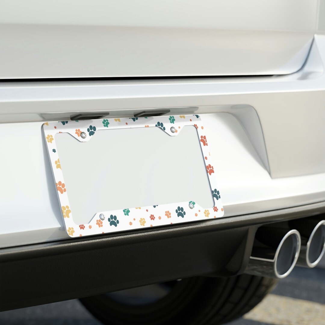 Paw Print License Plate Frame, Dog Lover Gift for Women, Cute Car Gifts ...