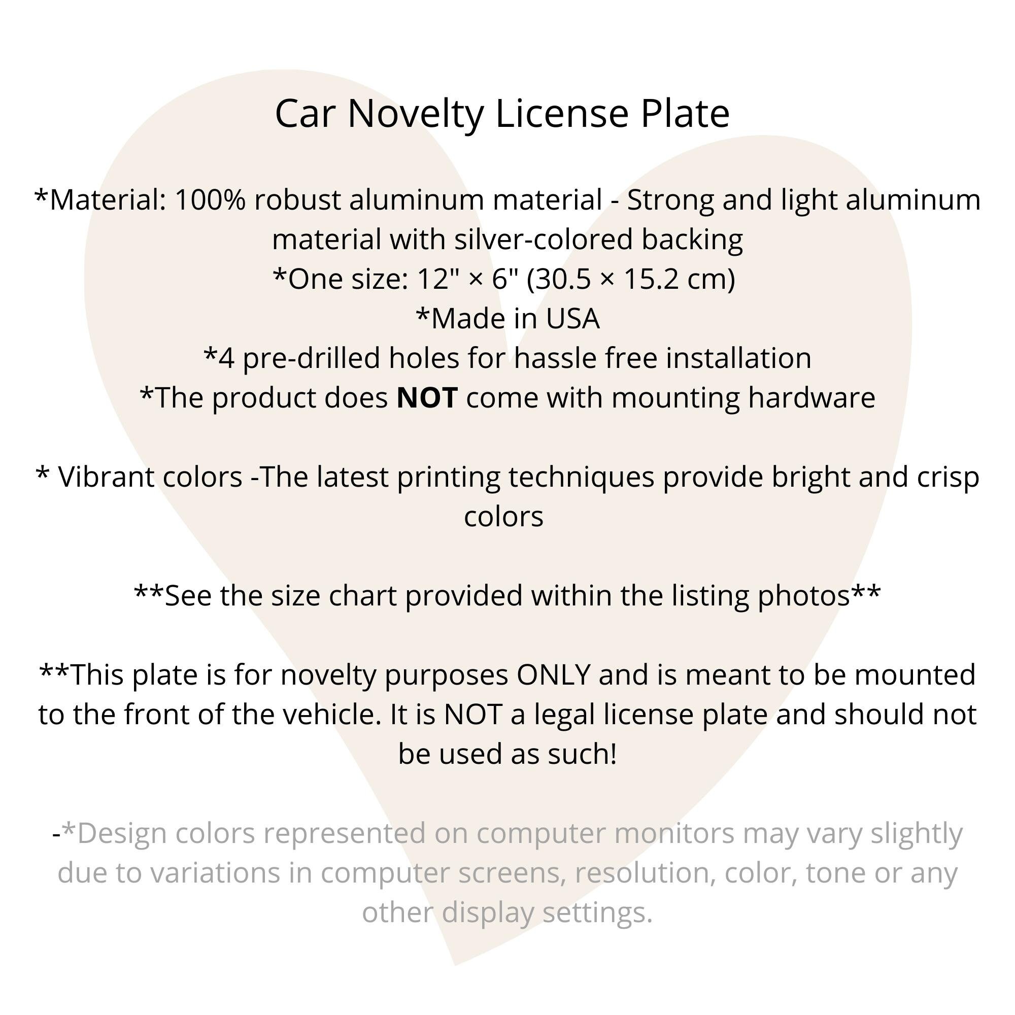 License Plate Cats Cute License Plate Vanity License Plate Front Car ...