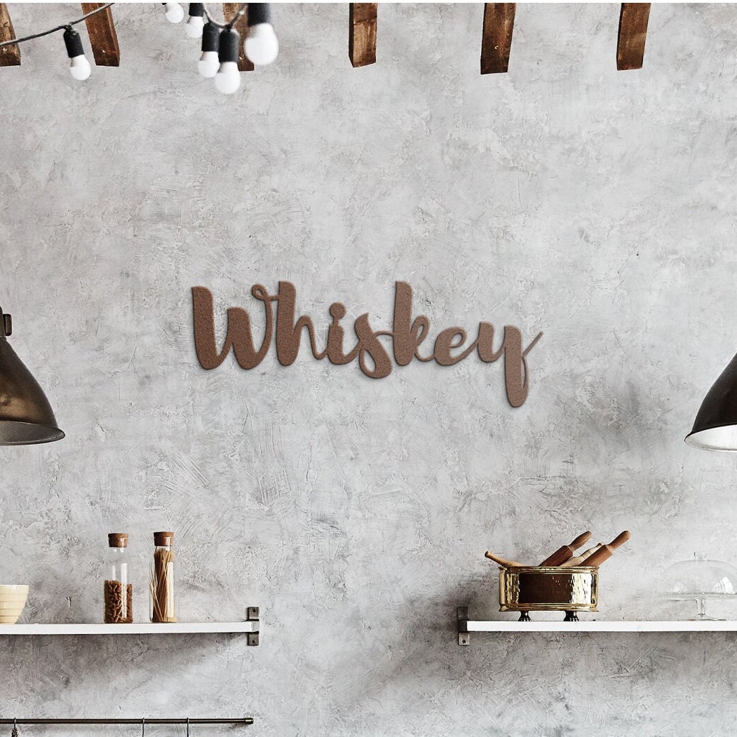 Whiskey Wall Art, Whiskey Metal Bar Decor, Basement Bar Sign, Cigar ...
