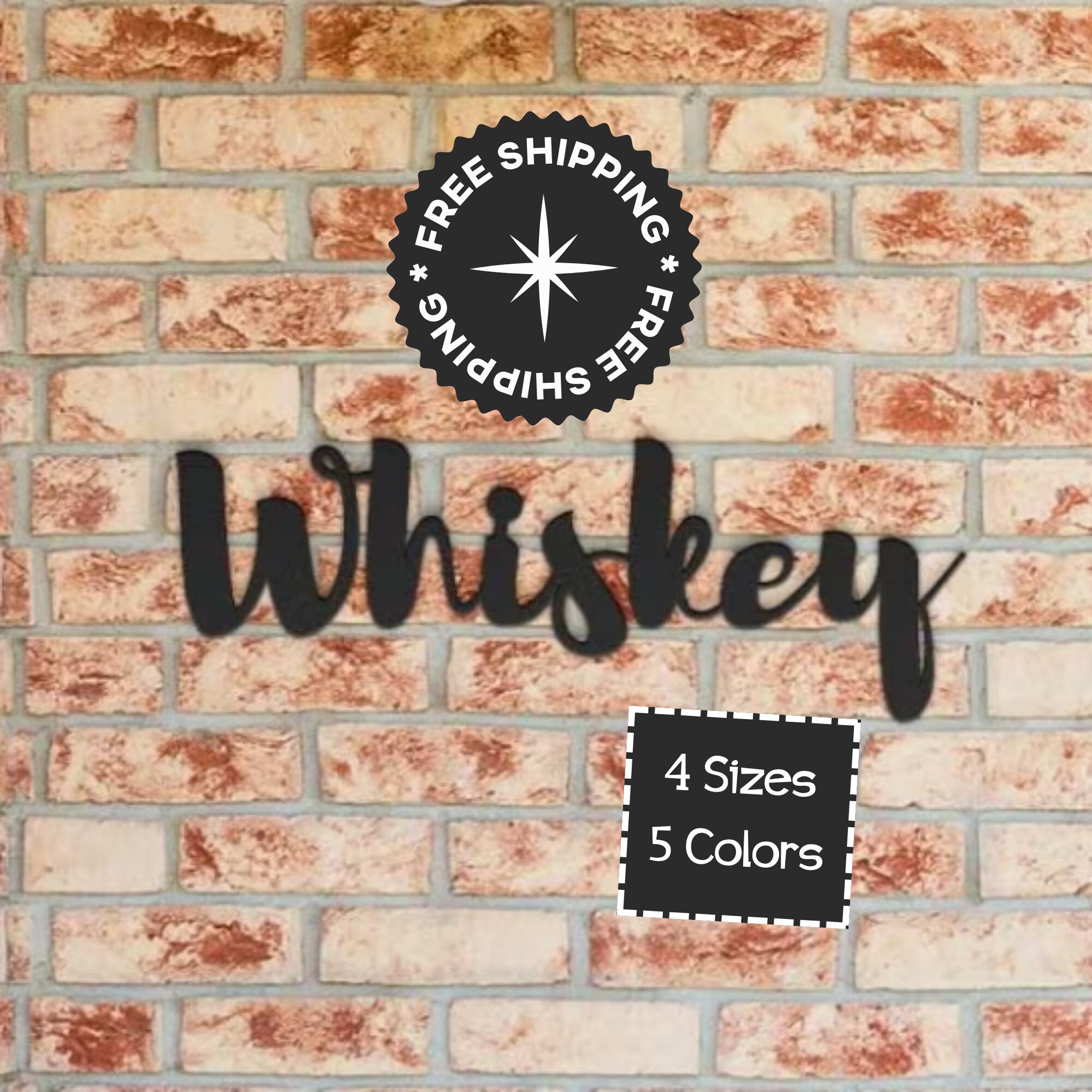 Whiskey Wall Art, Whiskey Metal Bar Decor, Basement Bar Sign, Cigar ...