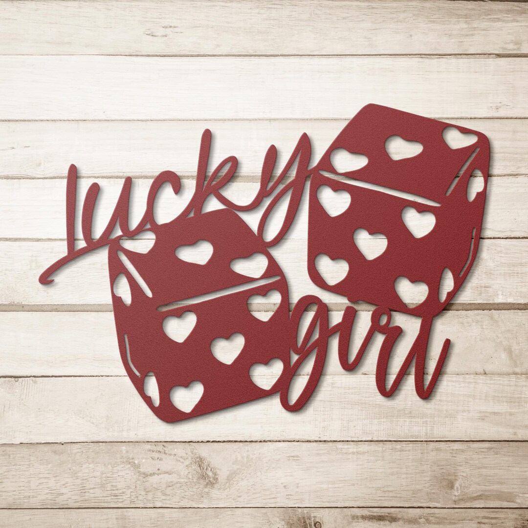Lucky Girl Dice Metal Wall Sign for Girly Decor I Am so Lucky Aesthetic ...
