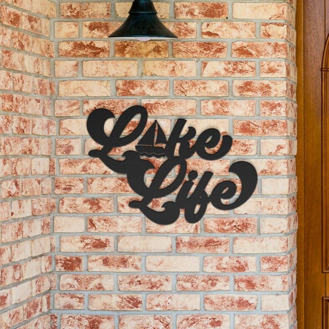 Lake Life Retro Lake House Sign, Lake House Gift for New Lake Home ...