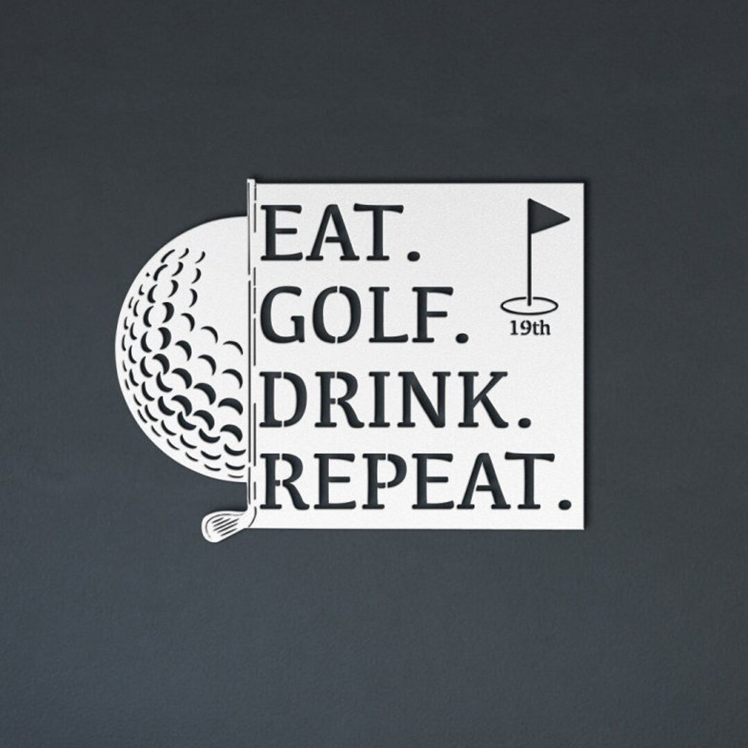 Home Office Golf Decor Fun Backyard Bar Golfer Sign 19th Hole Golf Gift ...