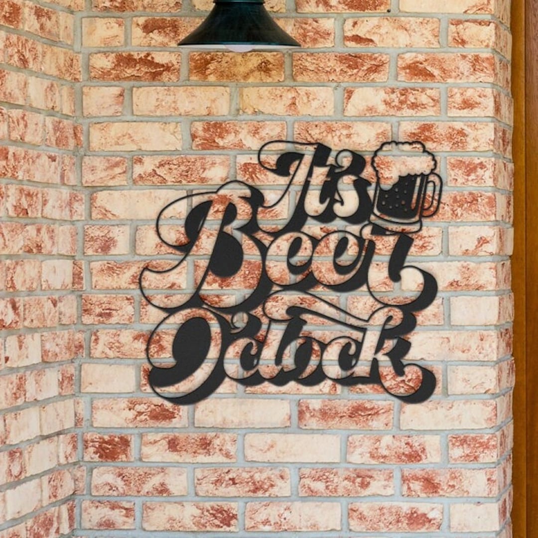 It's Beer O'clock Metal Bar Sign, Beer Mug Sign for Beer Drinker Gifts ...