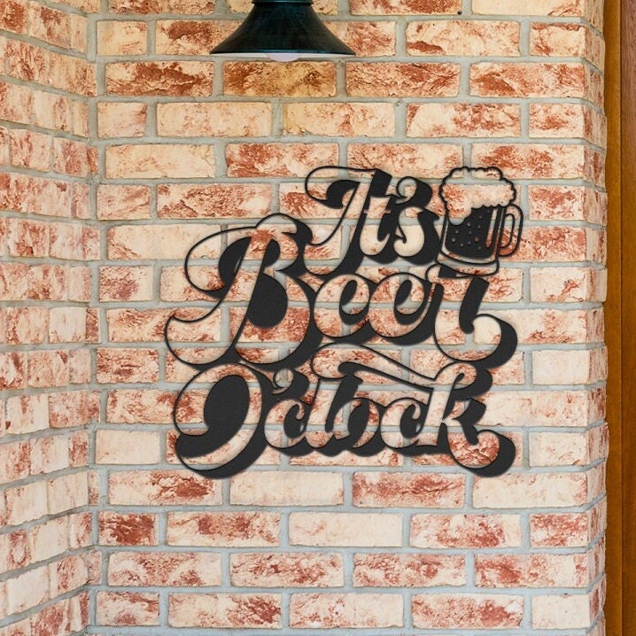 It's Beer O'clock Metal Bar Sign, Beer Mug Sign for Beer Drinker Gifts ...