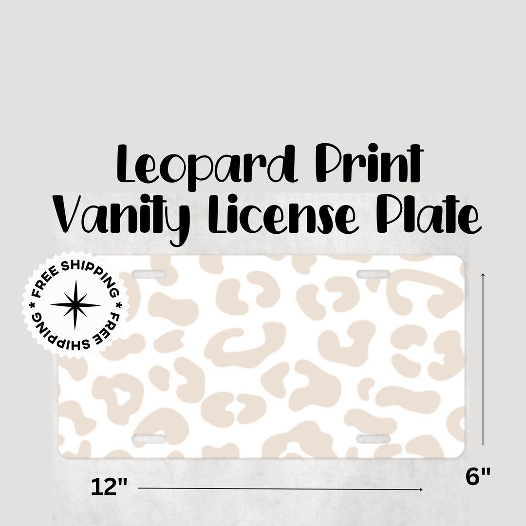 Leopard License Plate Cute Car Accessories Cute Stuff for Car Vanity ...