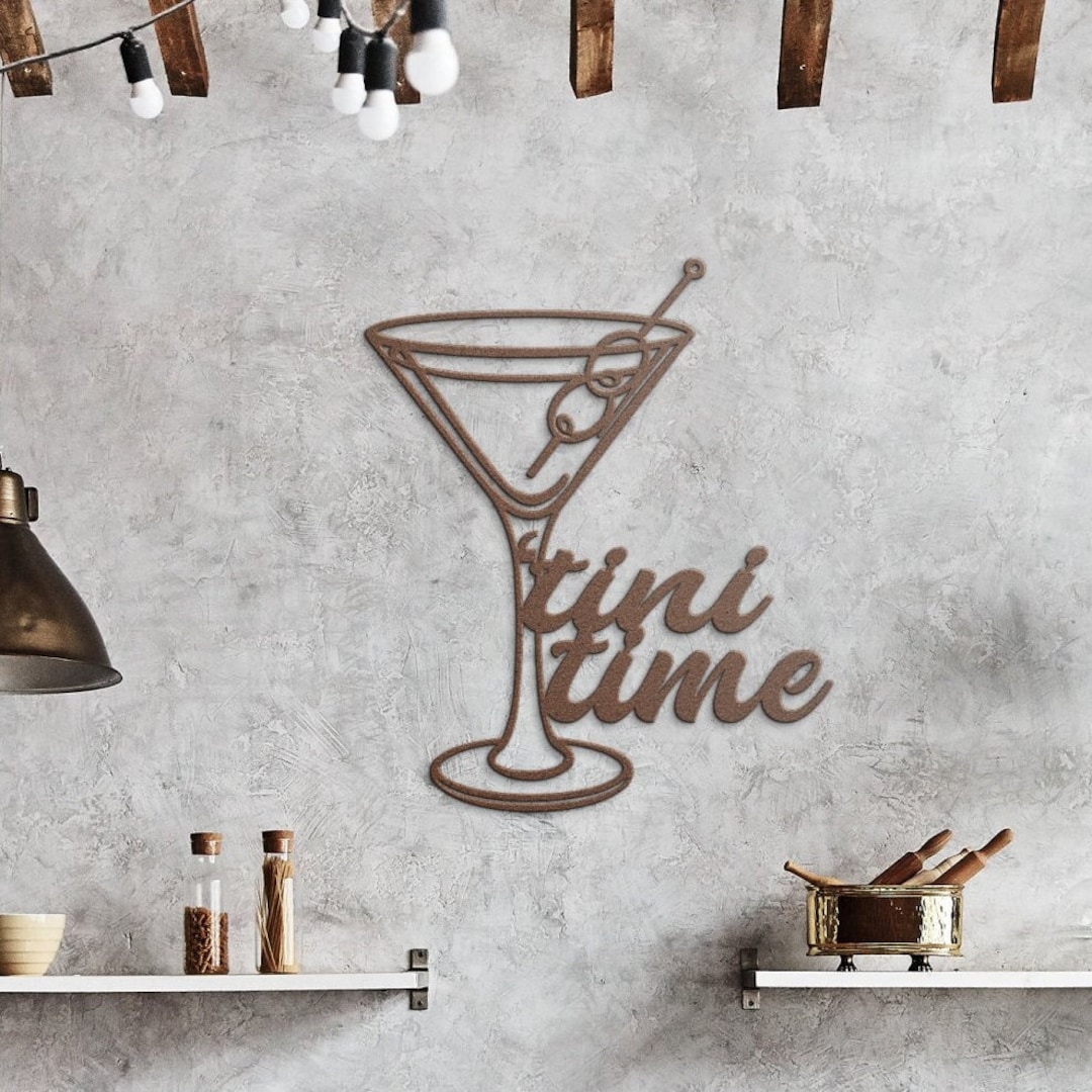Martinis Wall Art Home Bar Decor, Bar Gifts Cocktail Sign, Tini Time ...