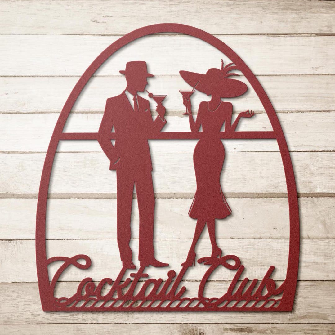 Cocktail Bar Sign for Home Bar Man Cave or Basement Bar Mid Century ...