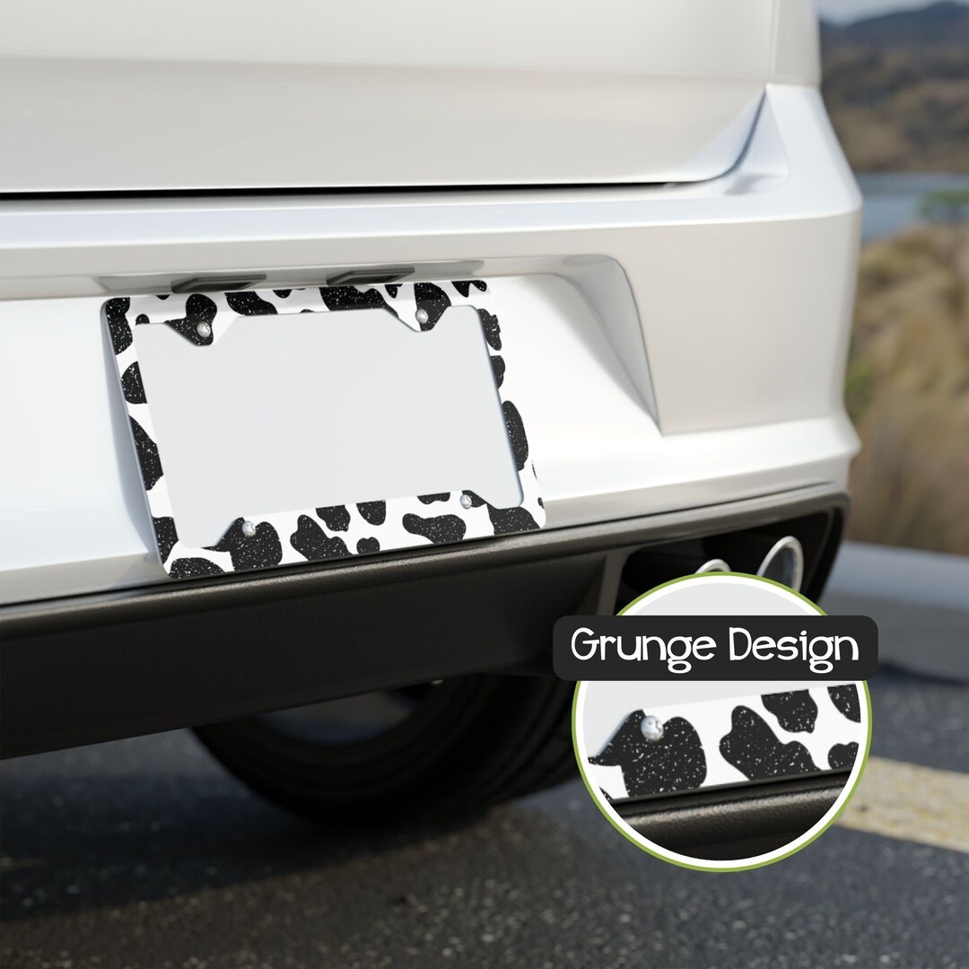 Cow Print License Plate Frame, Cow Car Accessories, Cow Print Gifts ...