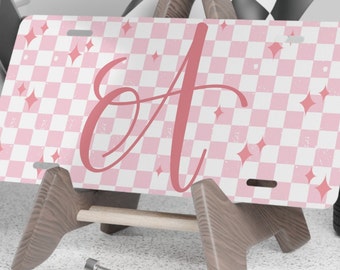 Hot Pink Glitter effect Personalized License Plate and Accessories ...