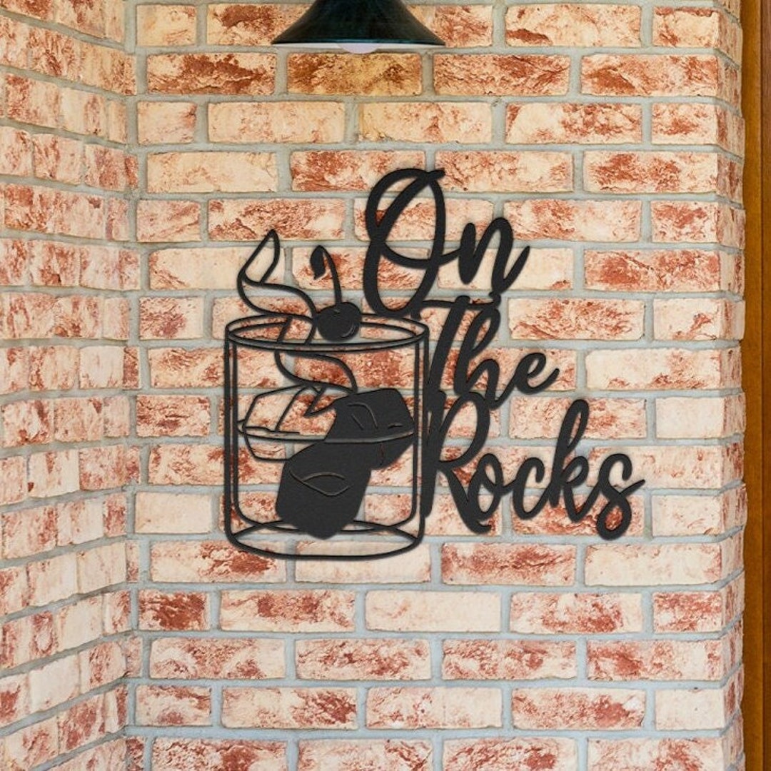 Whiskey Bar Sign Metal, Whiskey Glass Wall Art Gift for Him, Bourbon ...