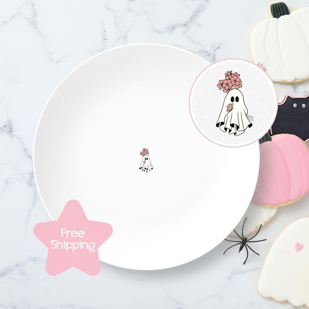 Ghost Lover Plates Coquette Ghost Aesthetic Gift Halloween Celebration ...