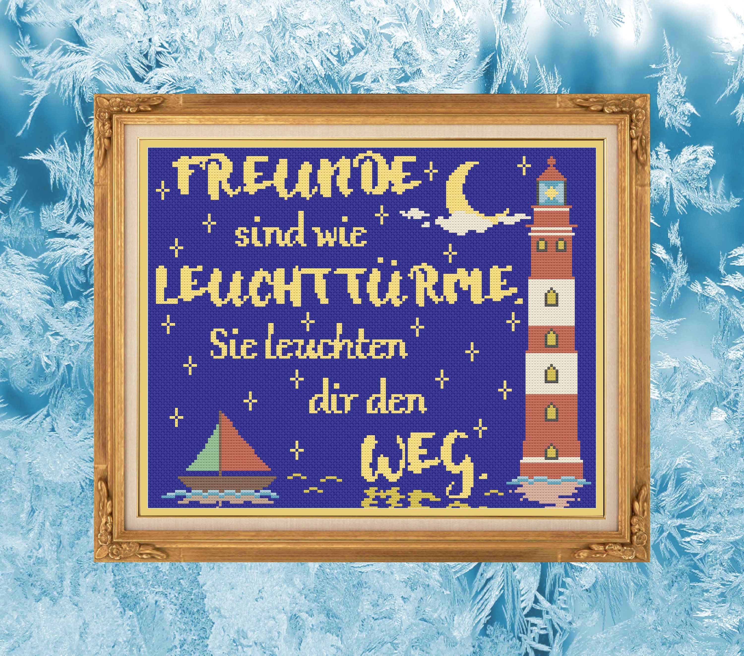 Lighthouse Quote Cross Stitch Pattern ENG/DE - Etsy