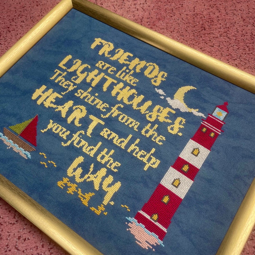 Lighthouse Quote Cross Stitch Pattern ENG/DE - Etsy
