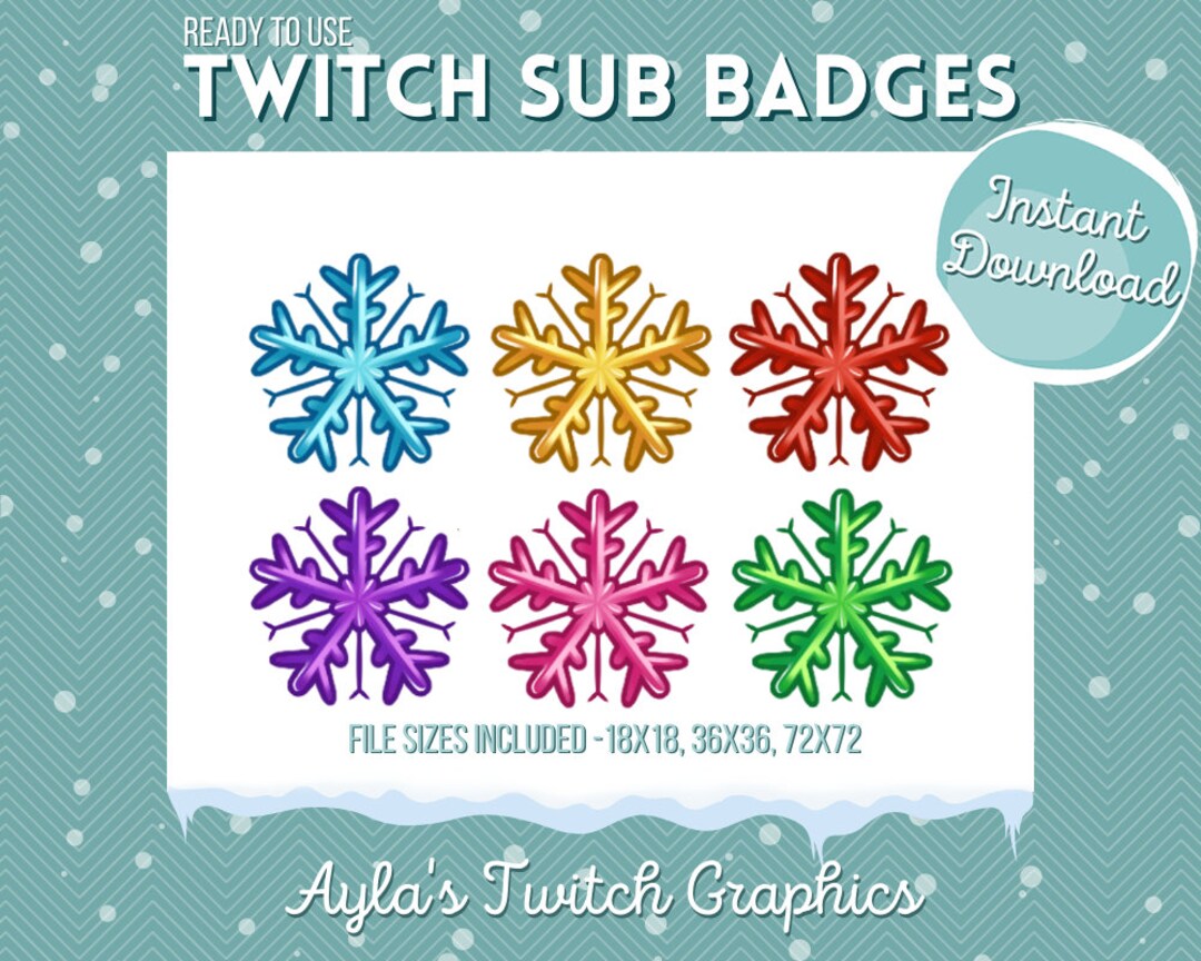 Snowflake - Twitch Sub Badges / Bit Badges / Emote / Holiday Sub Badges ...