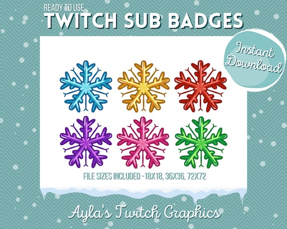 Snowflake Twitch Sub Badges / Bit Badges / Emote / Holiday | Etsy