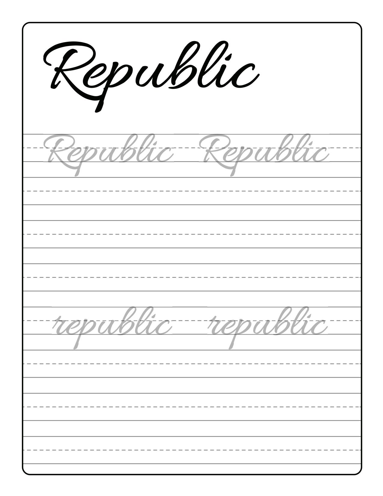 The Pledge of Allegiance Cursive Handwriting Booklet - Etsy