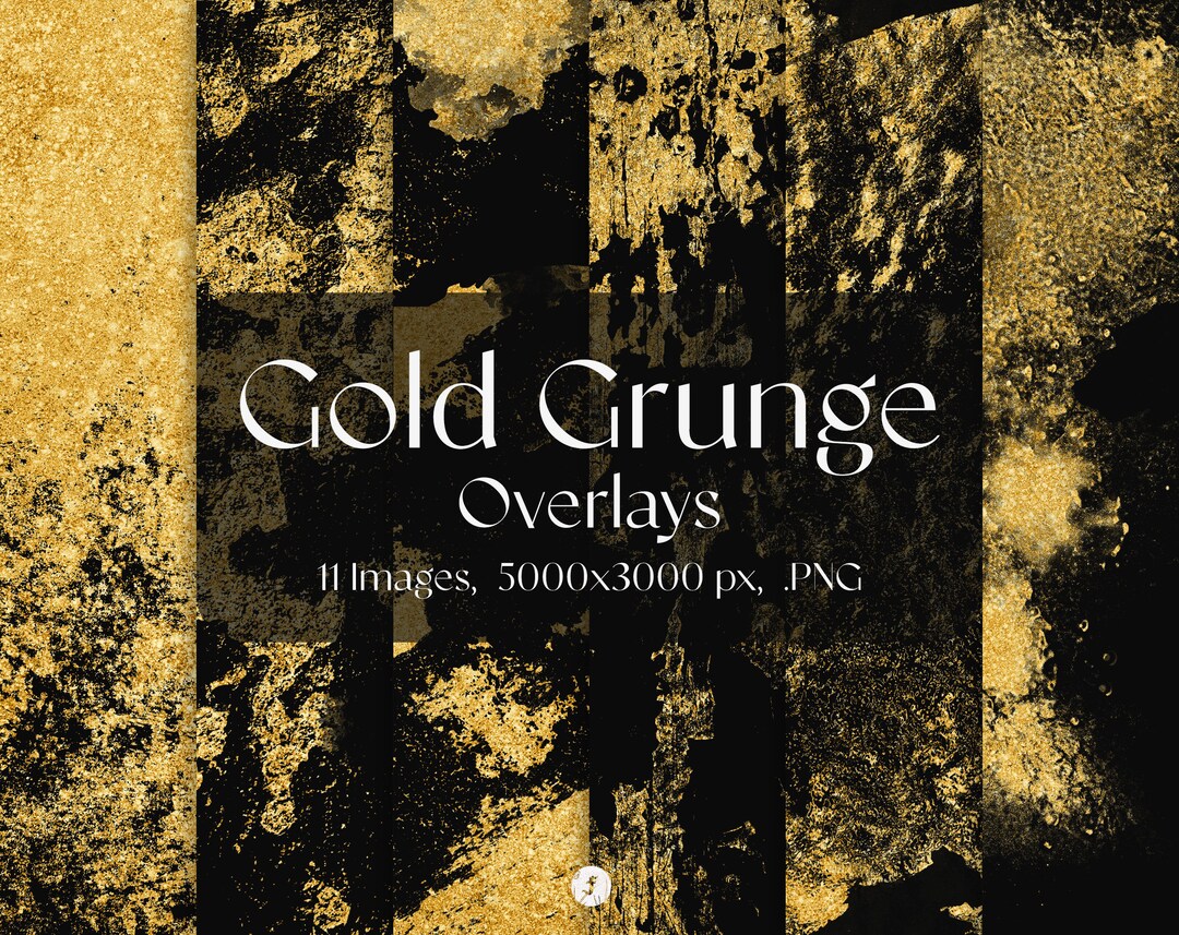 Gold Grunge Overlays | Golden Flakes, Digital Shimmer Distressed Gold ...