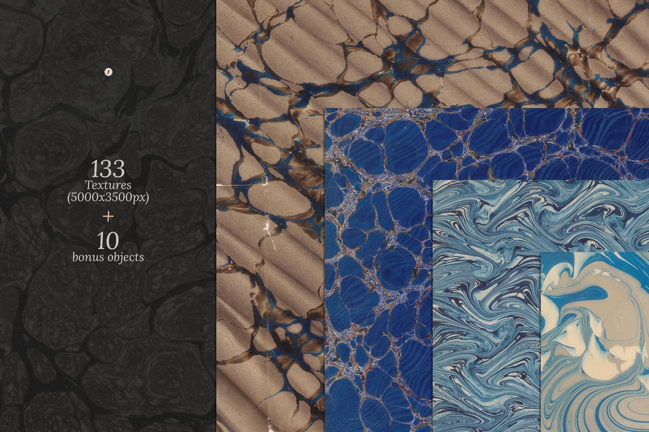 Antique Marbled Paper Textures, Marble Digital Paper, Vintage Parchment ...