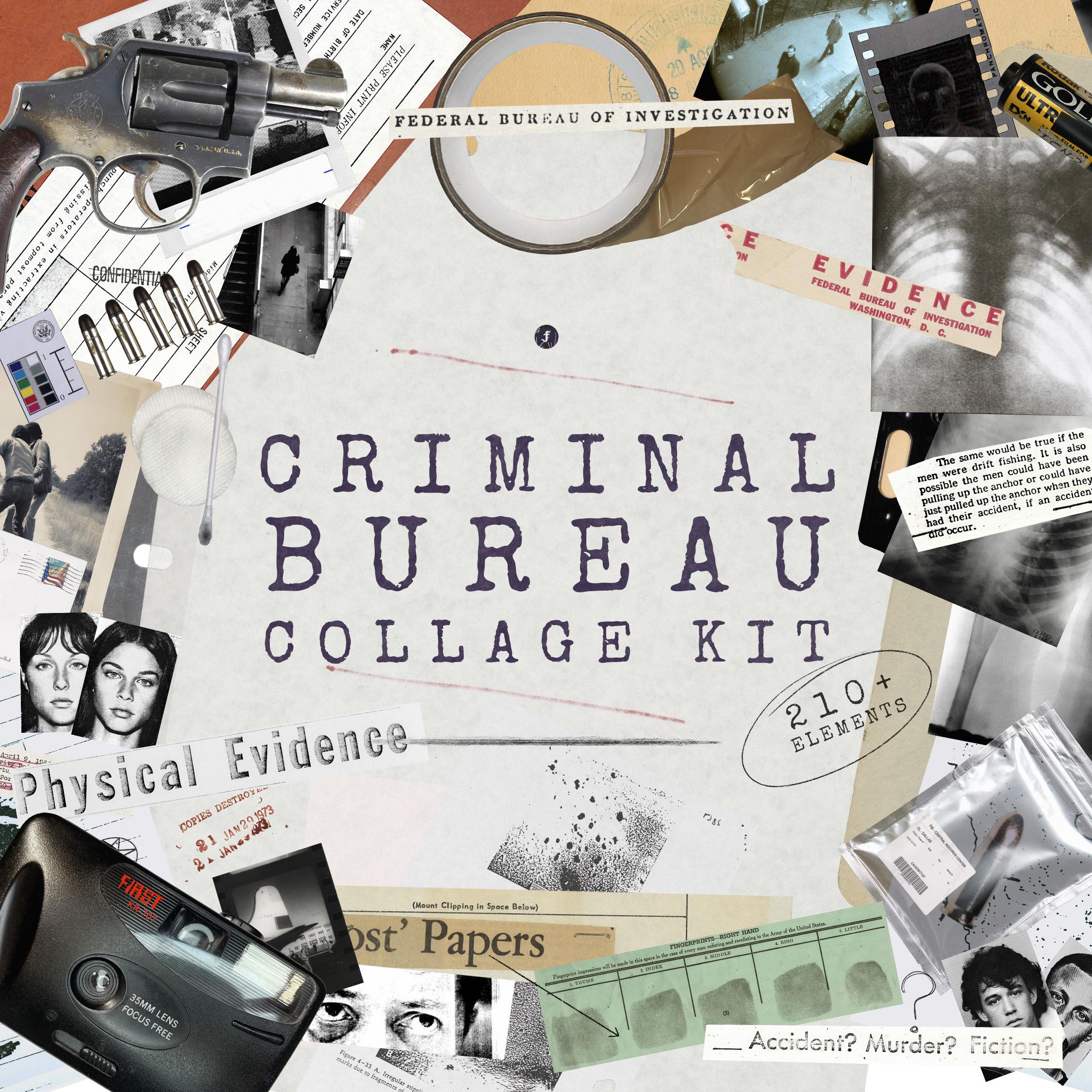 Criminal Bureau Collage Kit, Forensic Design, Detective Storytelling ...