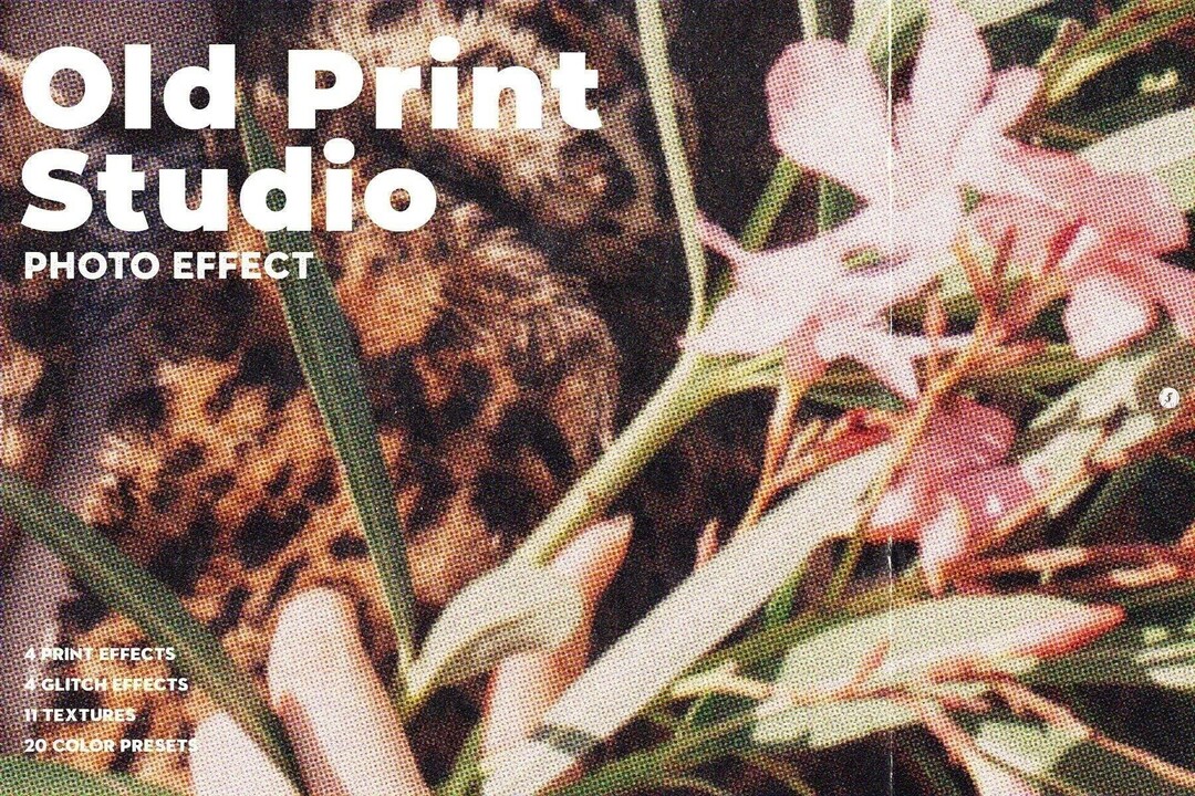 Print Effect Photoshop Template Print Photoshop Action, Vintage Effect ...