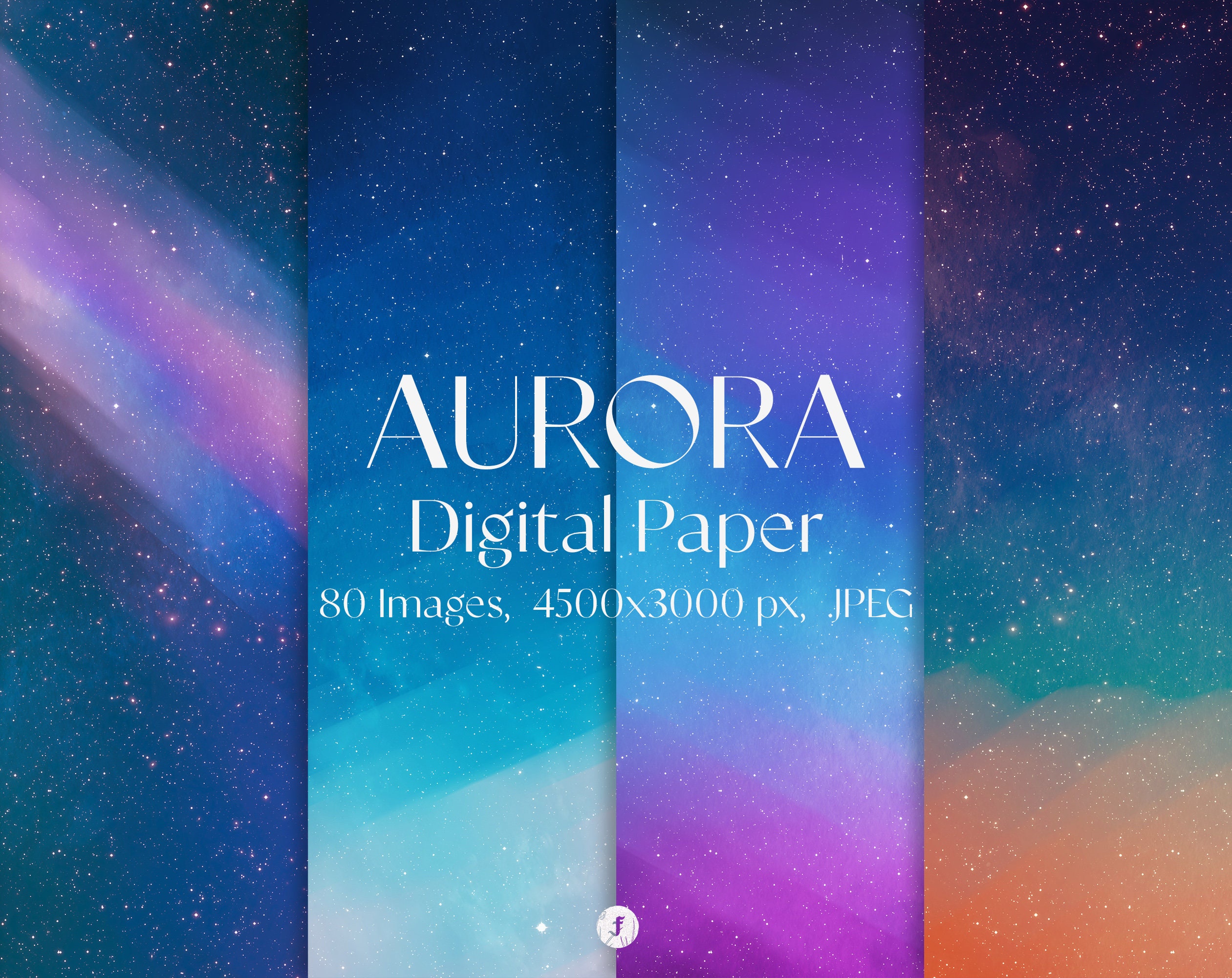 Aurora Digital Paper Northern Lights, Aurora Borealis, Digital ...