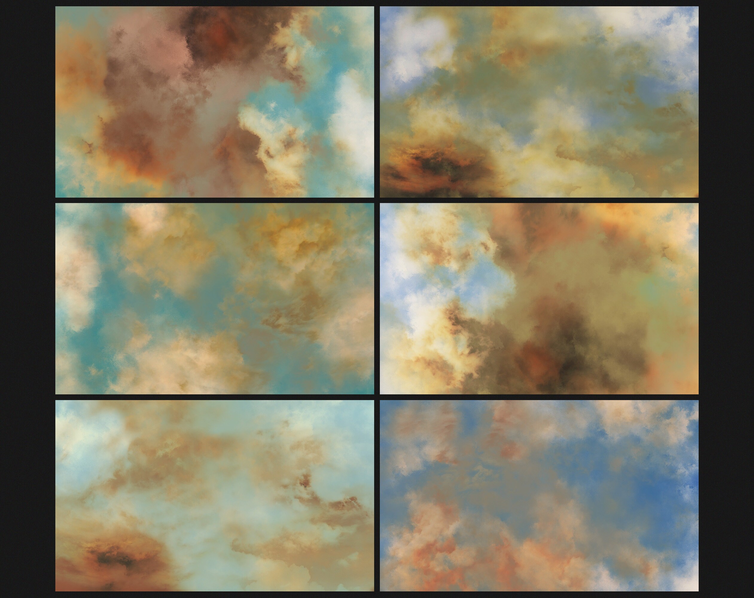 Renaissance Sky Digital Paper | Antique Sky, Dynamic Clouds Digital ...