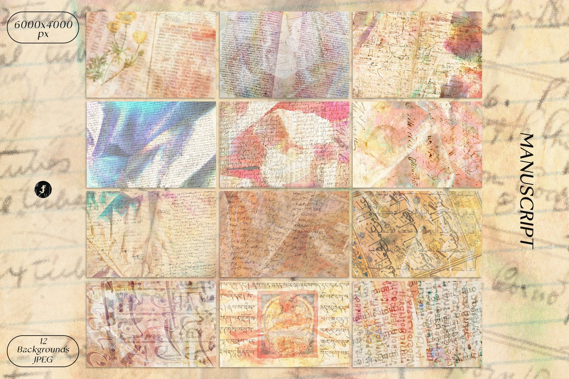 Manuscript Vintage Handwritten Digital Paper Textures Antique Paper ...