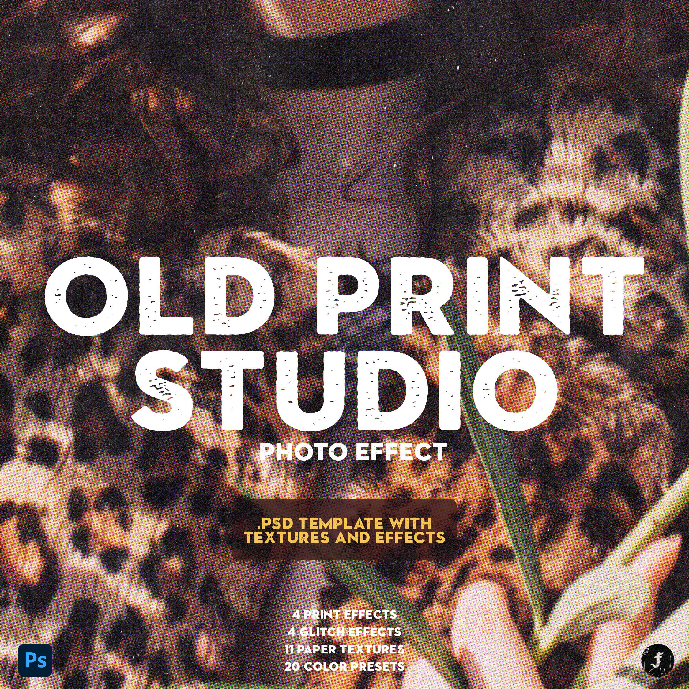 Print Effect Photoshop Template | Print Photoshop Action, Vintage ...