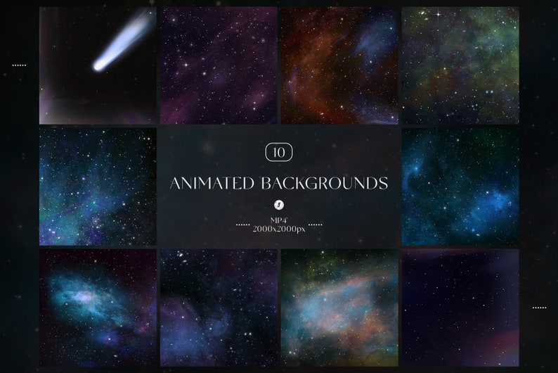 10 Animated Space Digital Papers | Twitch Nebula Galaxy Video ...