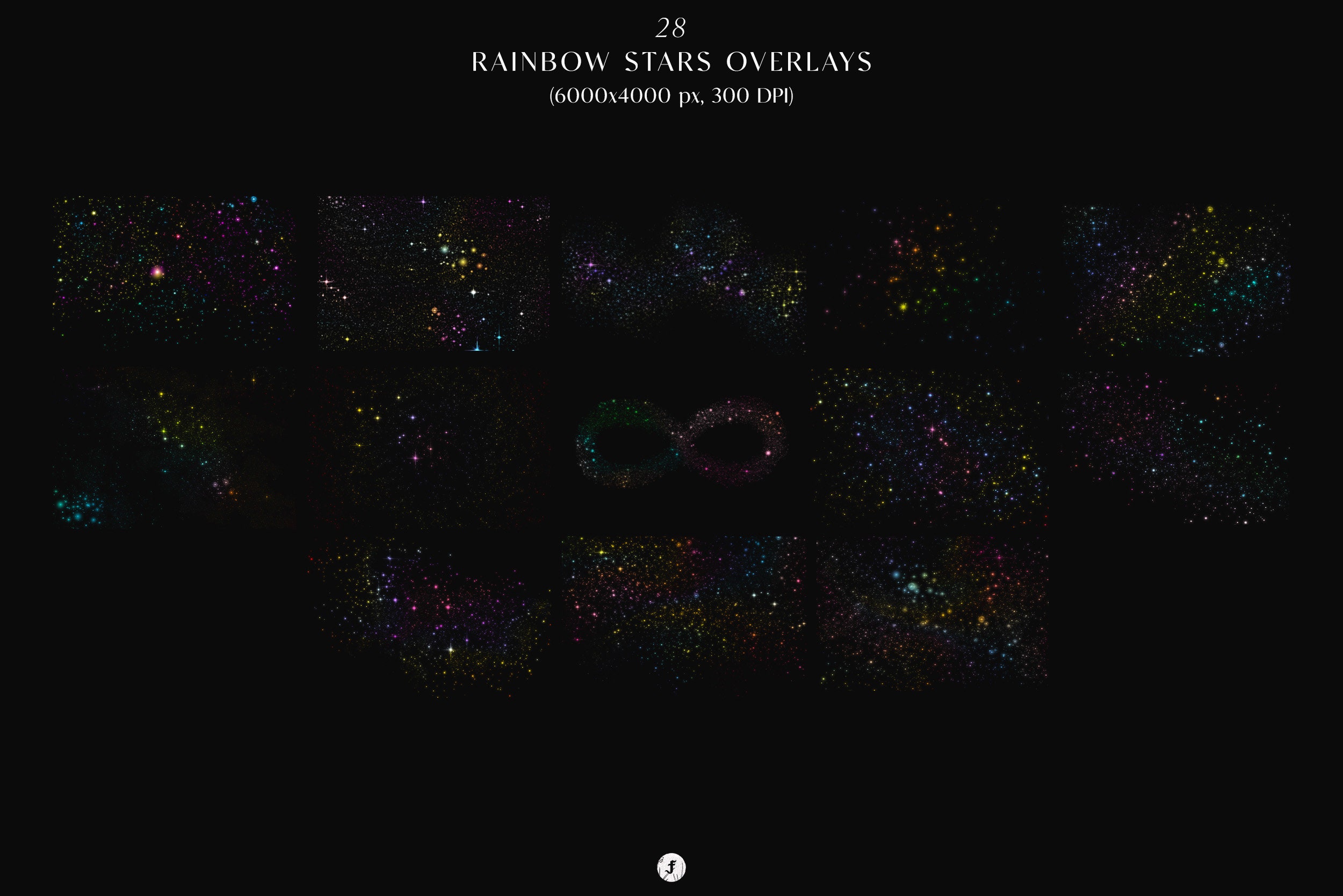 Rainbow Glitter Stars Overlays | Iridescent Magical Sparkling ...