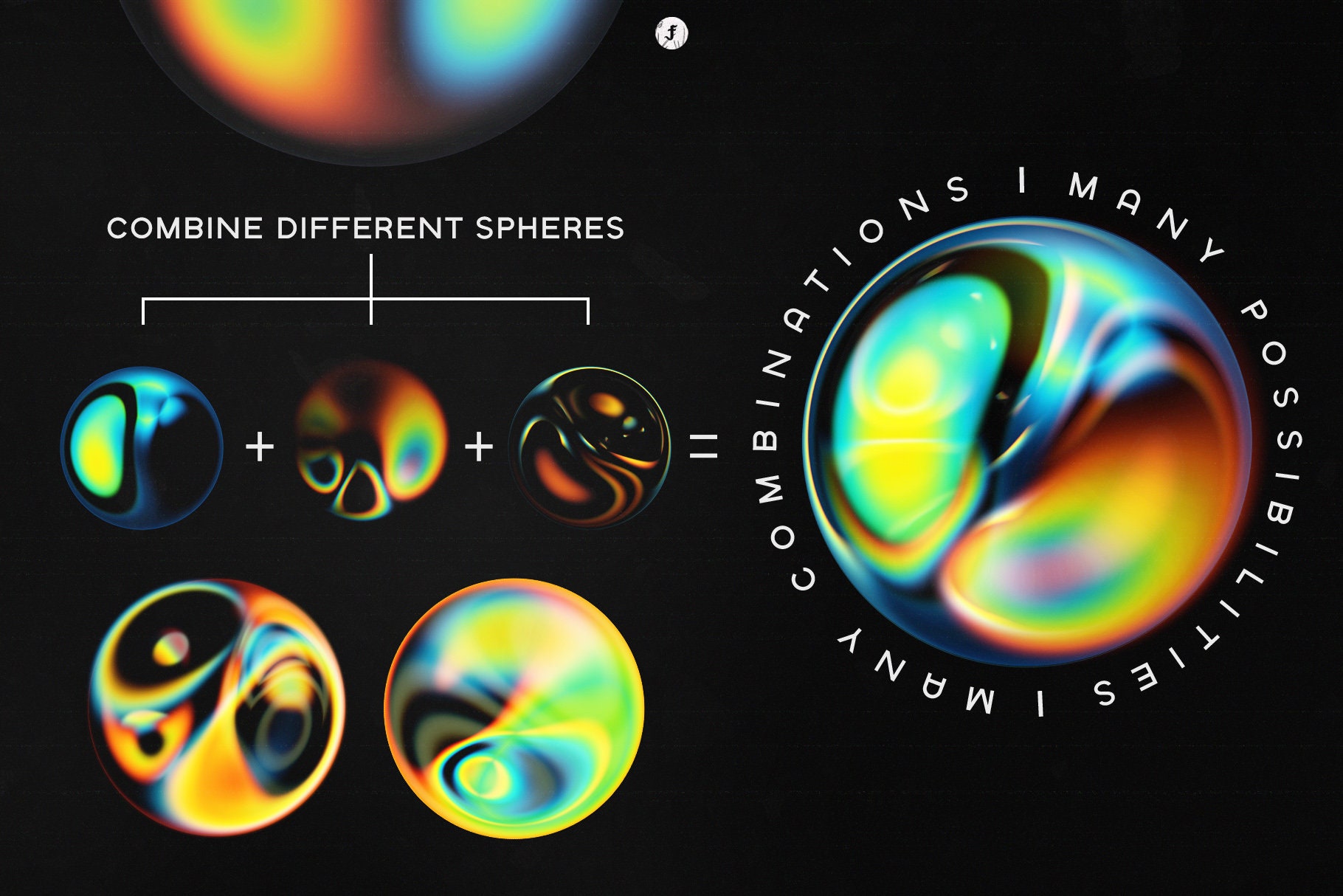 100 Rainbow Spheres | Rainbow Light Overlays PNG, Iridescent Shine ...