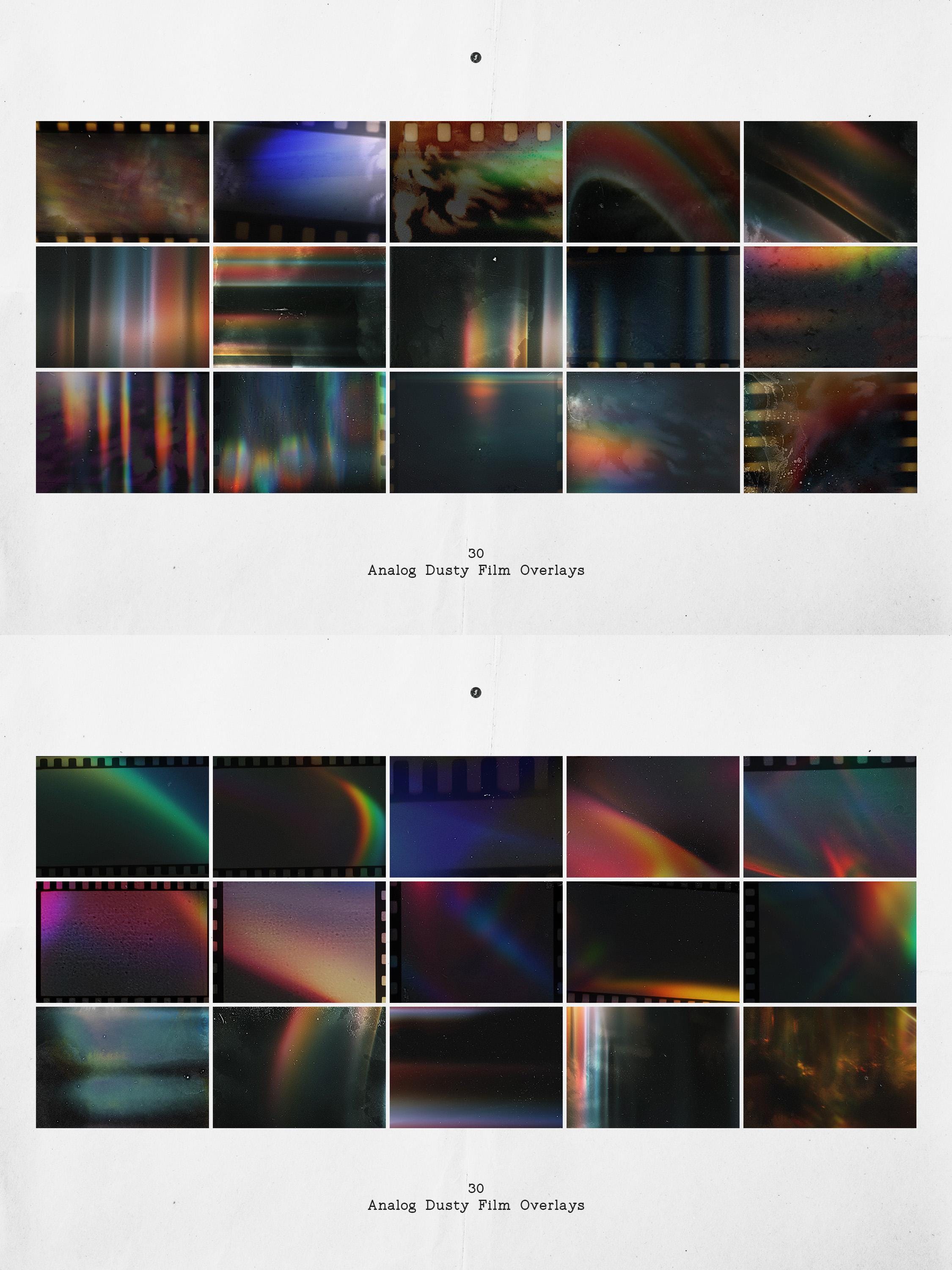Analog Film Dusty Photo Overlays Digital Paper, Photoshop Effect ...