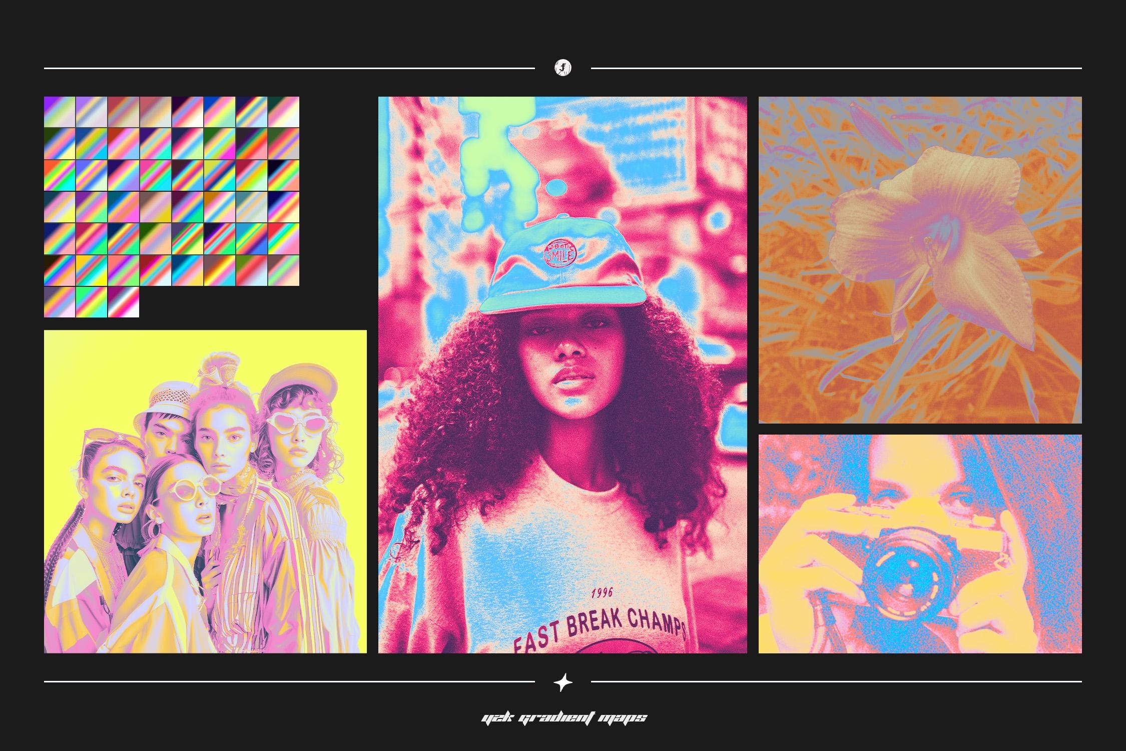 Y2K Photoshop Procreate Gradient Maps, Color Grading Photo Effect ...