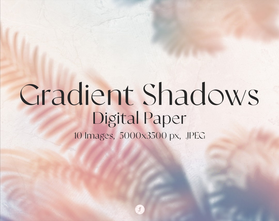Gradient Shadows Digital Paper | Colorful Palm Shadows, Plant Shadows ...