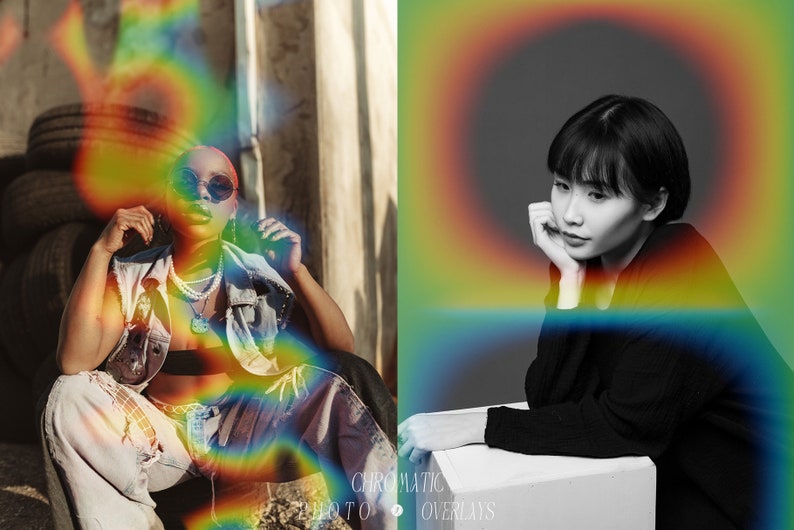 50 Chromatic Overlays | Rainbow Photoshop Overlay, Rainbow Photo Effect ...