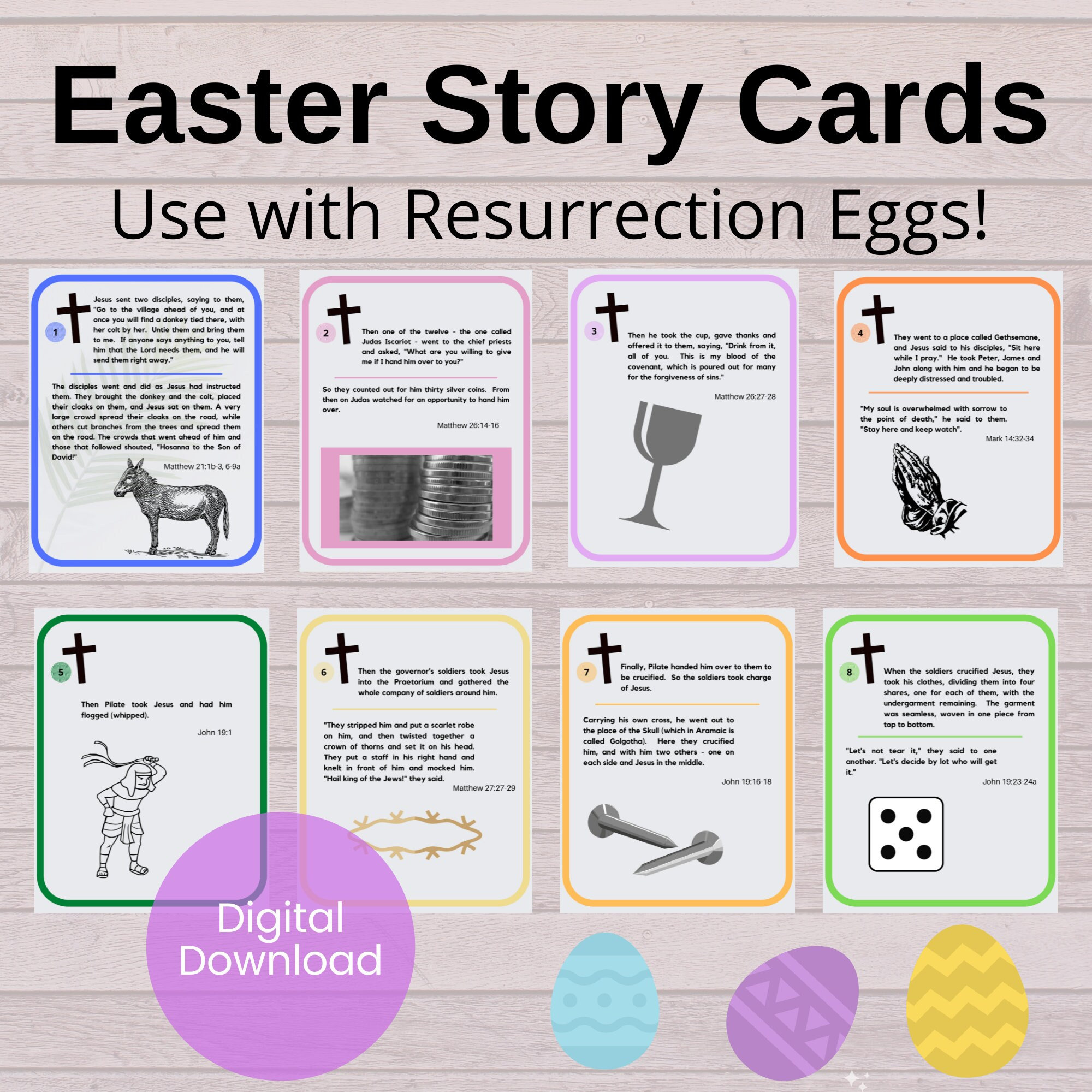 Easter Story Cards - PDF Print, Resurrection Egg Story Cards, Digital ...