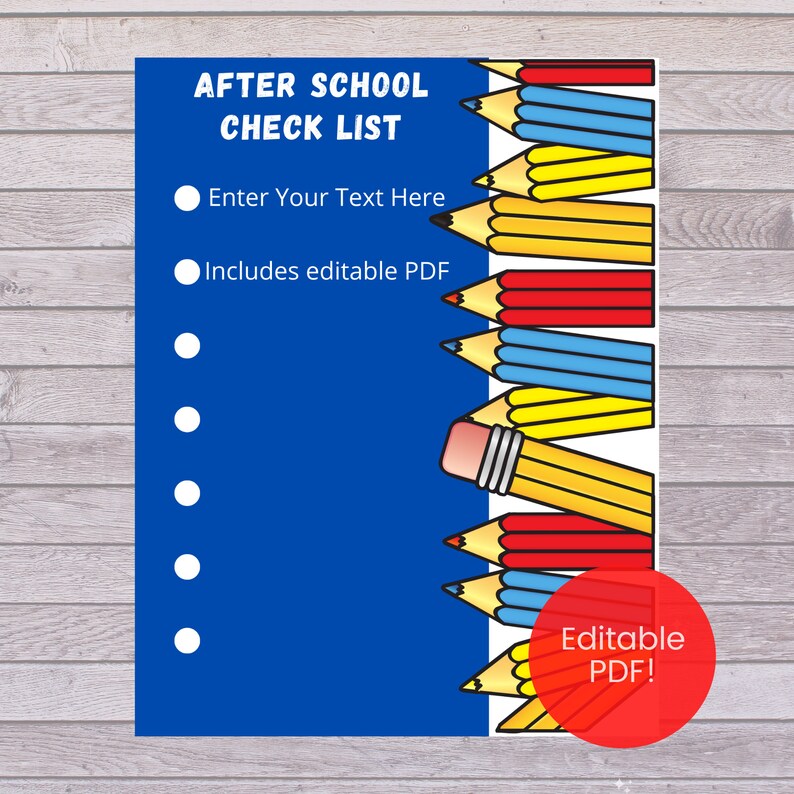 After School Checklist for Kids, After School Checklist Printable, Kids ...