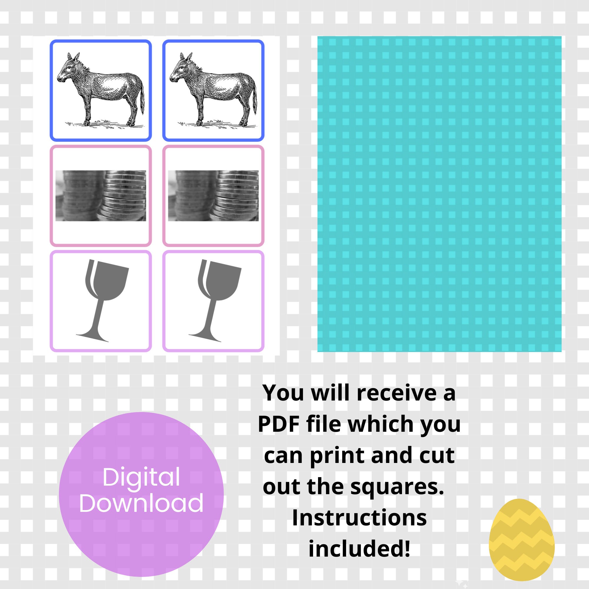 Easter Story Matching Game - PDF Print, Resurrection Egg Companion ...