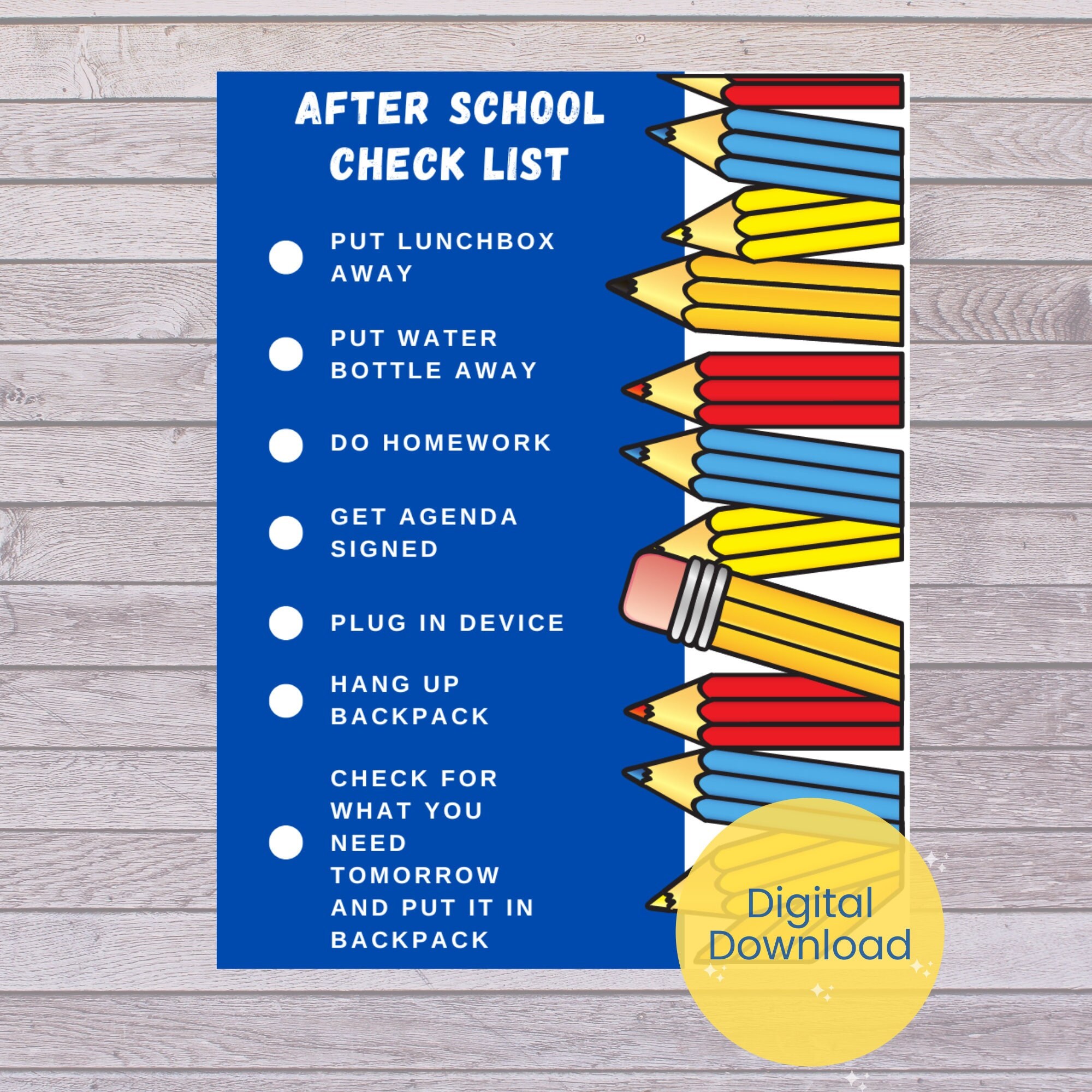 After School Checklist for Kids, After School Checklist Printable, Kids ...