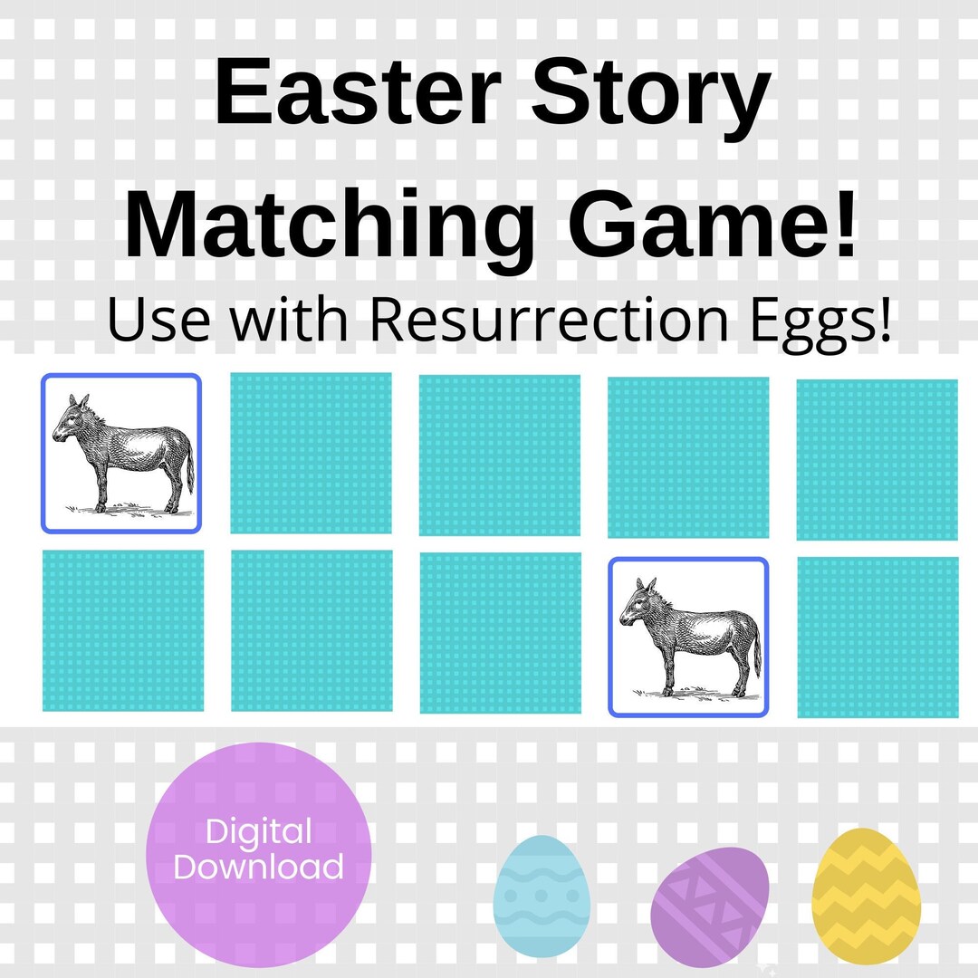 Easter Story Matching Game - PDF Print, Resurrection Egg Companion ...