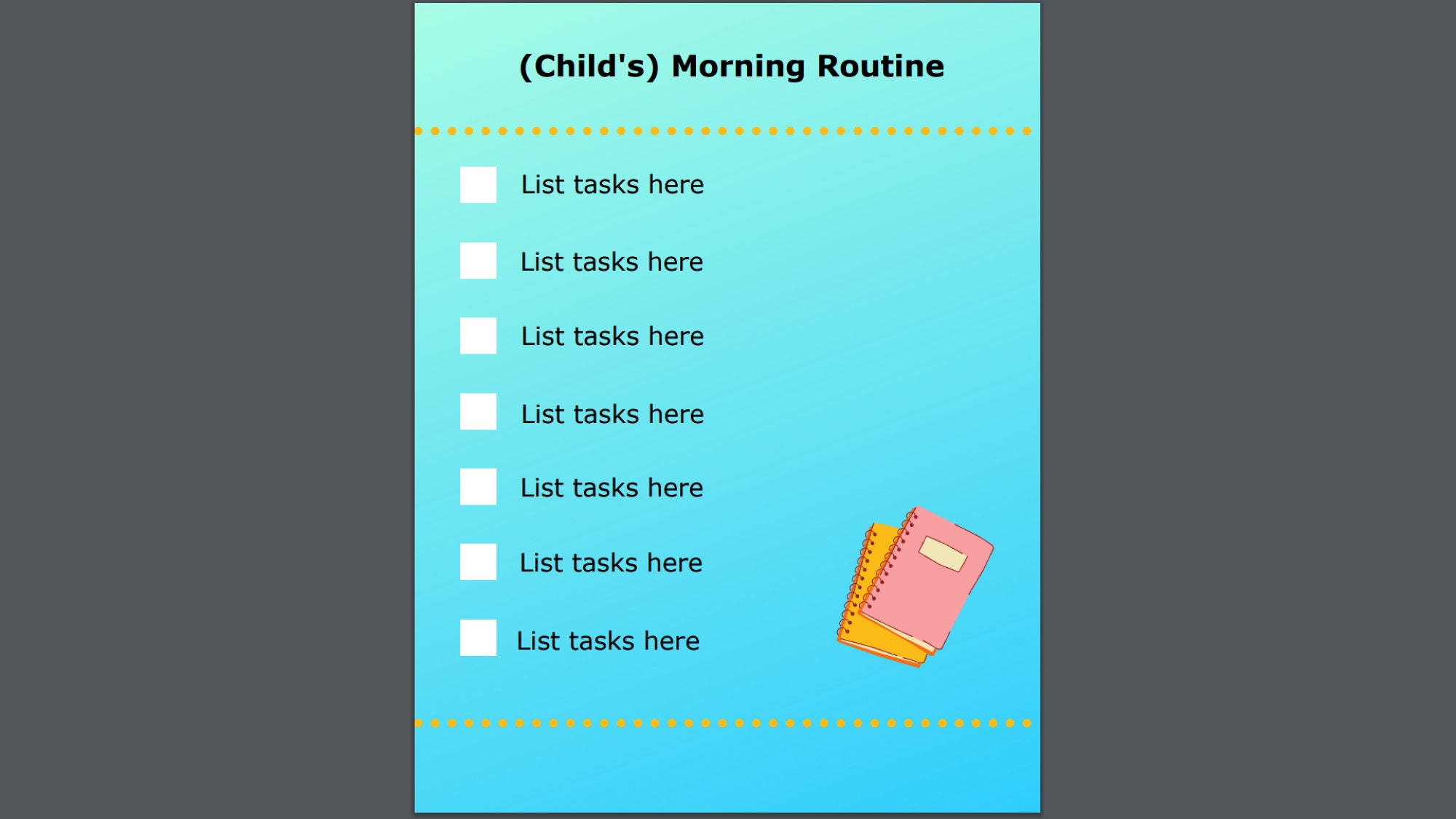 Morning Routine Chart for Kids, Printable Morning Checklist, Editable ...