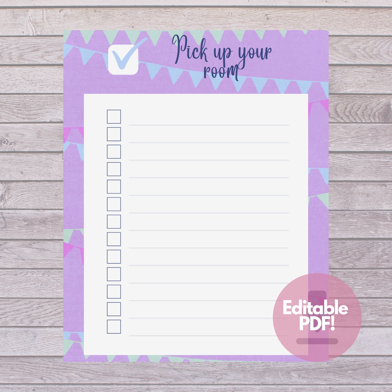 Room Cleaning Checklist, Printable Kids Room Pick up List, Frameable ...