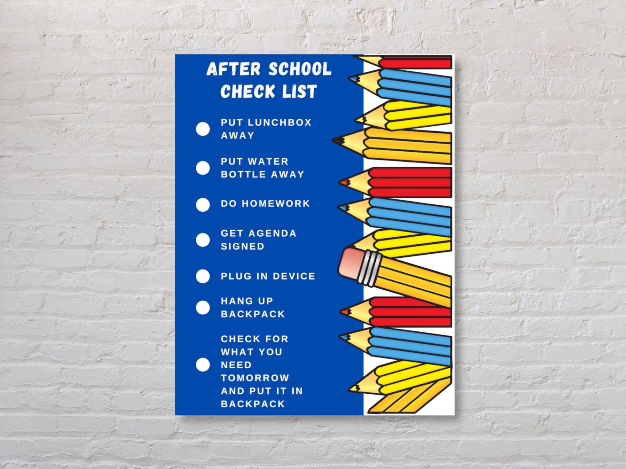After School Checklist for Kids, After School Checklist Printable, Kids ...