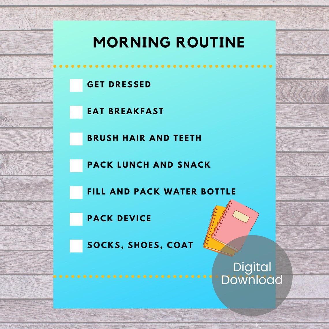 Morning Routine Chart for Kids, Printable Morning Checklist, Editable ...